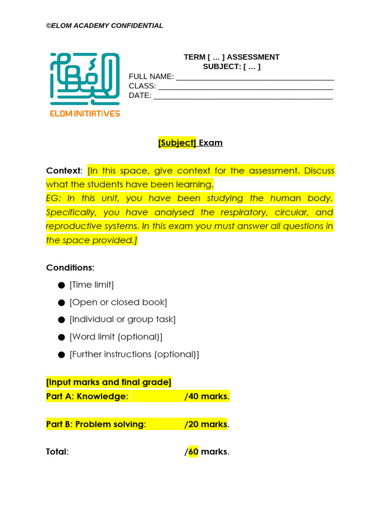 EA - Exam Template | PDF
