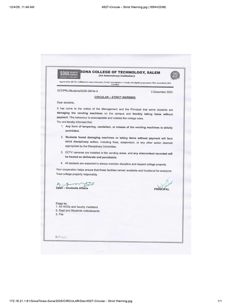 4527-Circular - Strict Warning | PDF