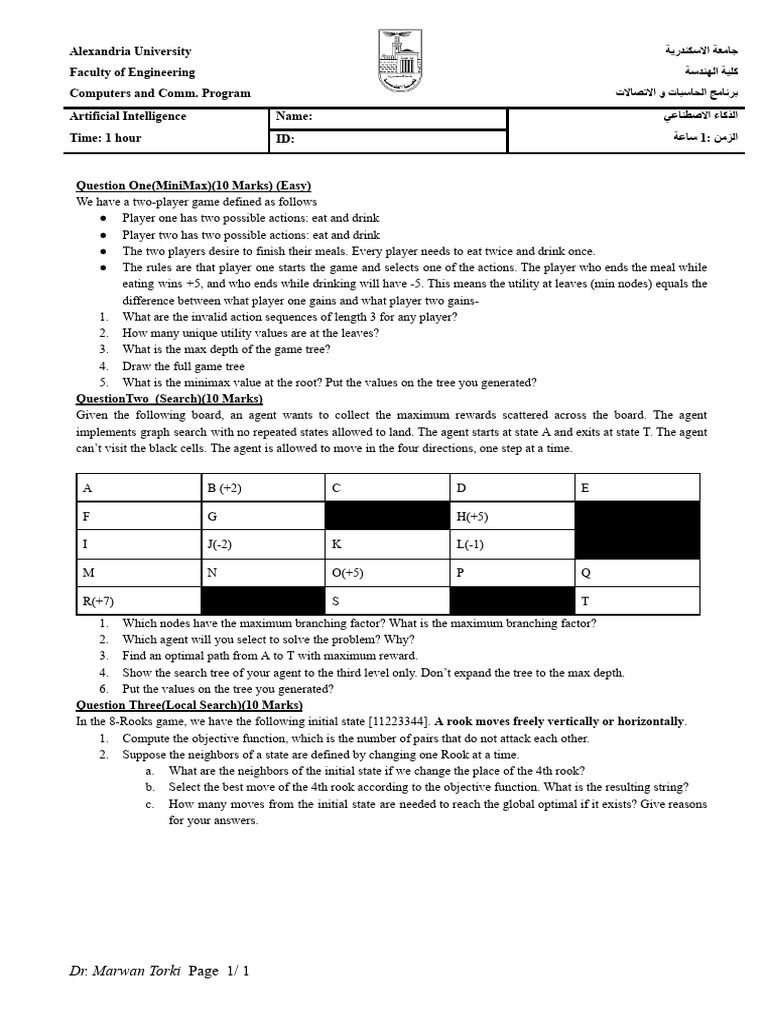Midterm AI Fall-2025 CCE | PDF | Mathematical Relations | Discrete ...