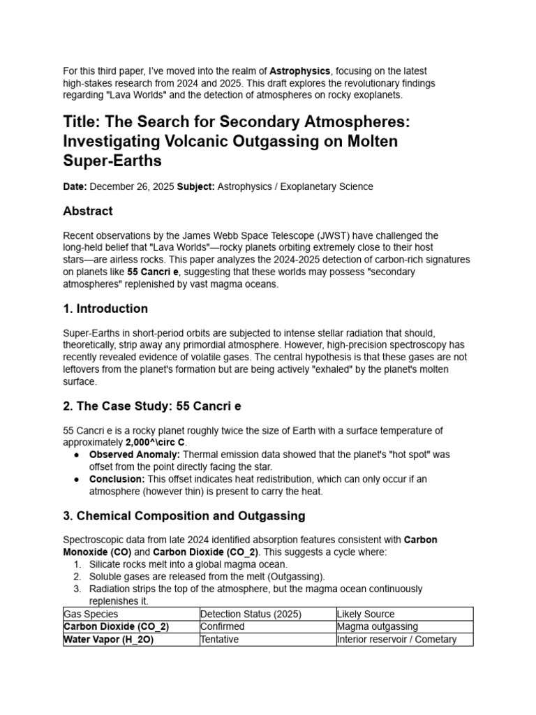 The Search For Secondary Atmosphere | PDF | Exoplanet | Atmosphere