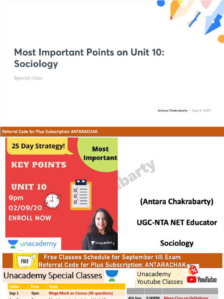 Most Important Points On Unit 10 Sociology With Anno | PDF