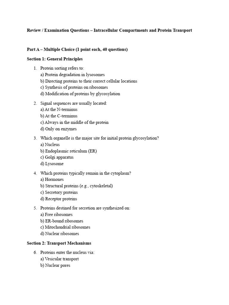 Assignment 4 - L15 Intracellular Compartments and Protein Transport ...