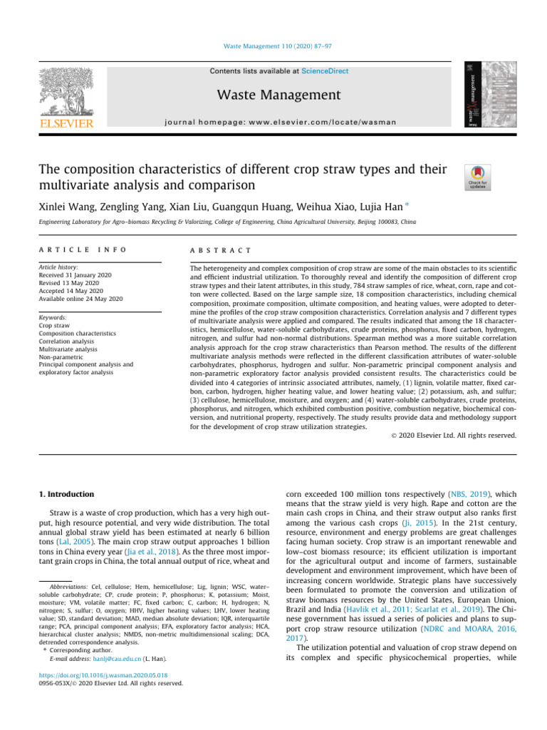 Composition Characteristics of Different Crops | PDF | Principal ...
