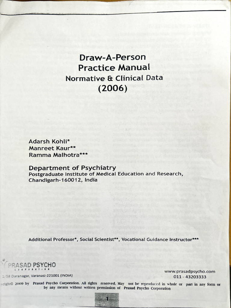 Draw A Person Practice Manual | PDF