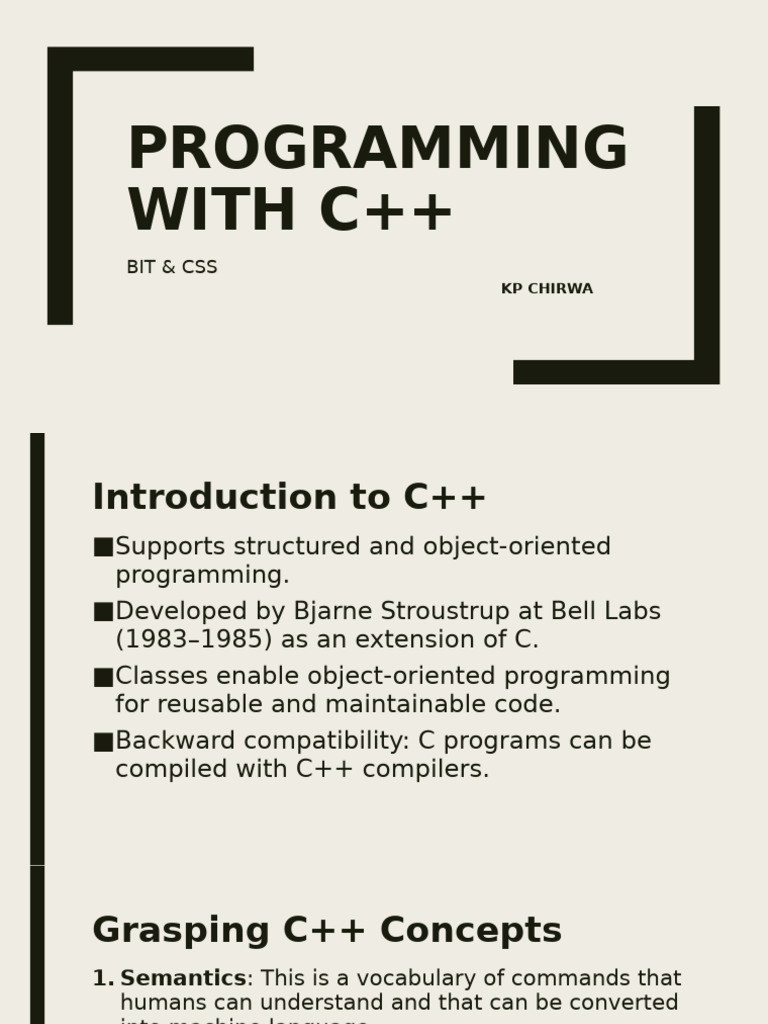 Lecture 2 - Programming With C++ | PDF