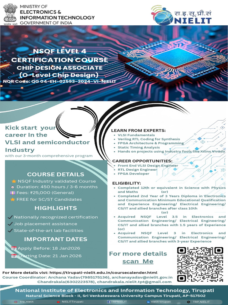 NSQF Level 4 Certification Course Chip Design Associate (O-Level Chip ...