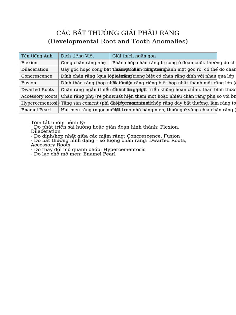 Bat Thuong Giai Phau Rang TNR | PDF