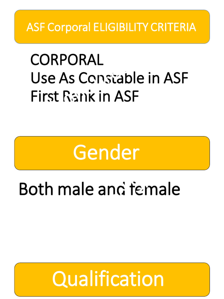 Asf As Corporal Eligibility Criteria by Honoured Sir | PDF