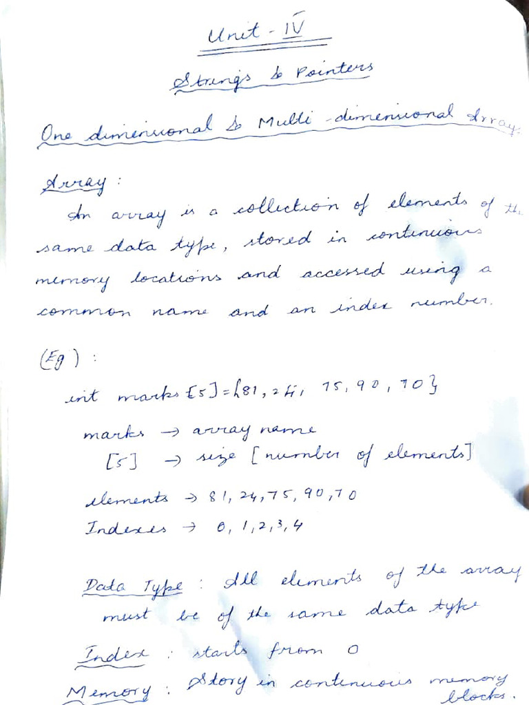 C Prog Unit 4 Notes | PDF