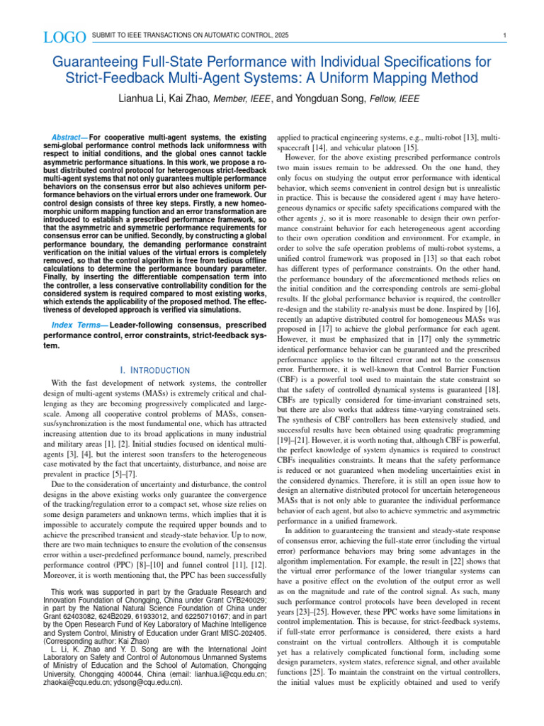 Guaranteeing Full-State Performance With Individual Specifications For ...