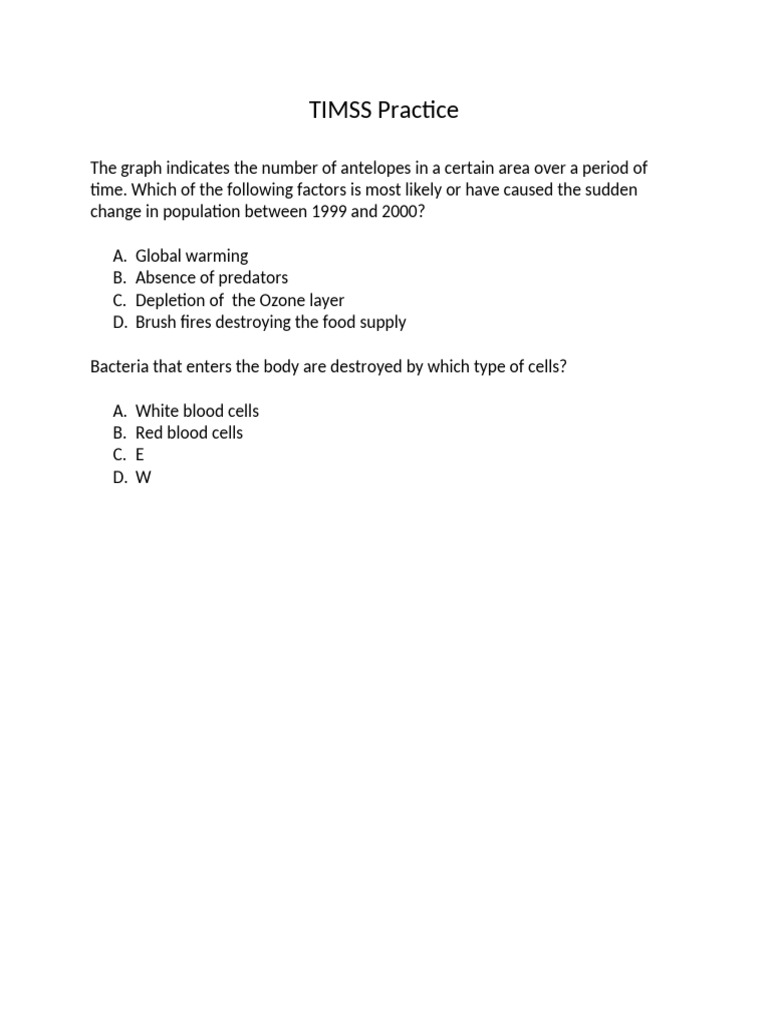 TIMSS Practice | PDF