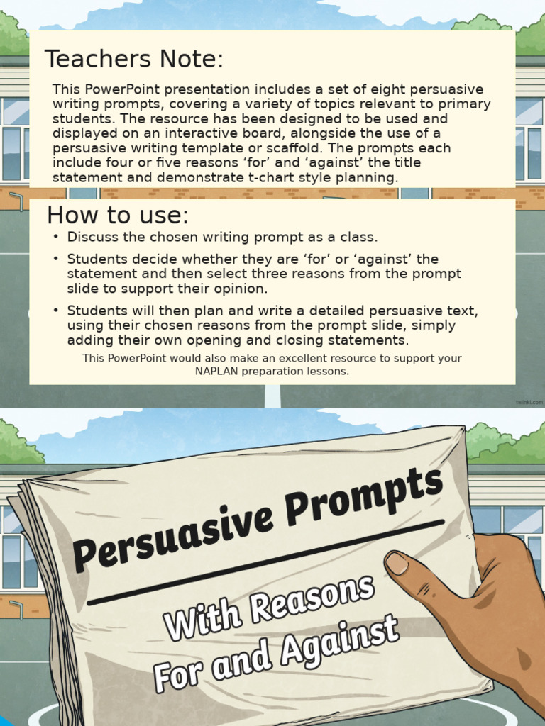 Persuasive Writing Prompts for Kids | PDF | Fast Food | Cats