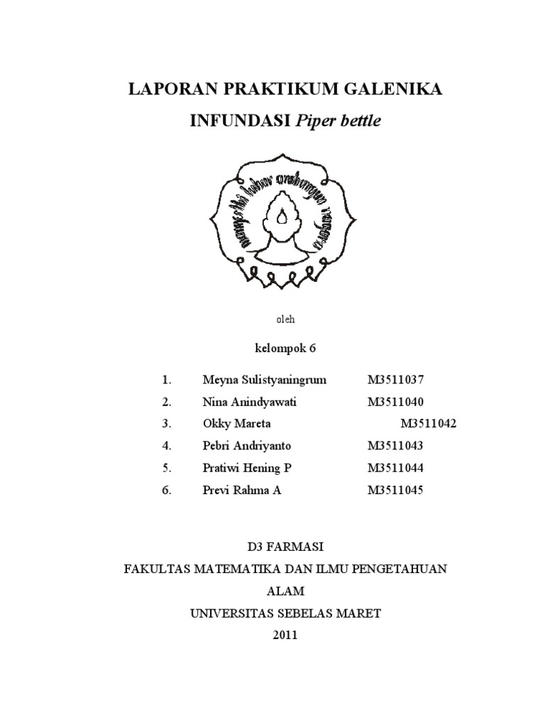 Laporan Praktikum Infundasi Galenika | PDF | Sains & Matematika