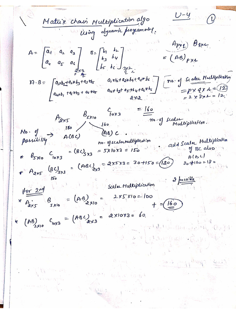 Matrix Chain Multiplication | PDF