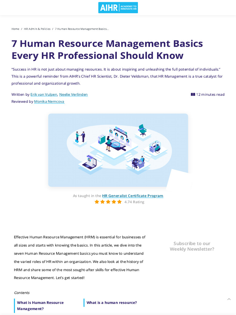 7 Human Resource Management Basics For Every HR Professional | PDF ...