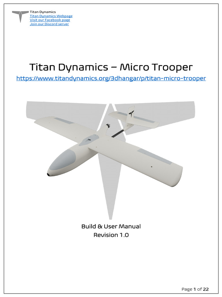 Titan Micro Trooper Build Manual | PDF | Airfoil | Spar (Aeronautics)