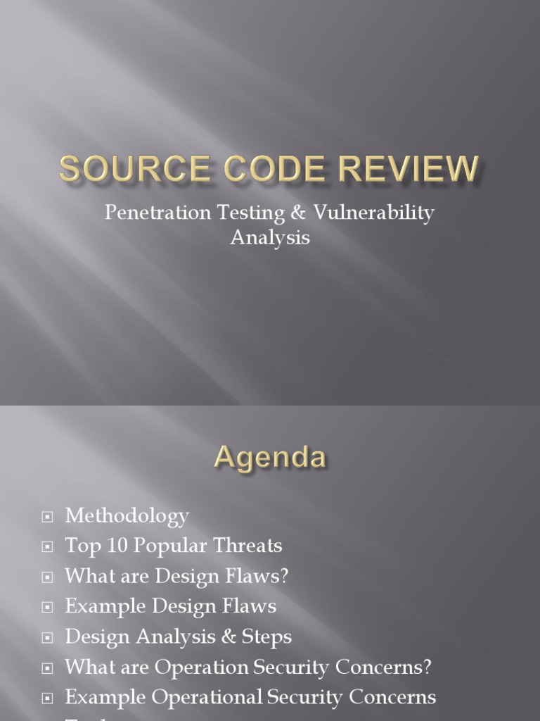 Source Code Review | PDF | Authentication | Databases