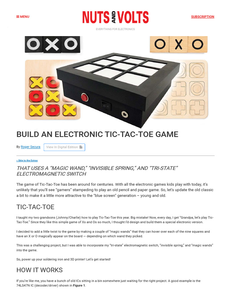 Build an Electronic Tic-Tac-Toe Game | PDF | Printed Circuit Board ...