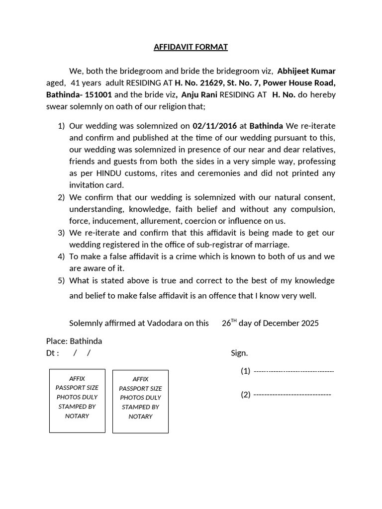 Affidavit English New | PDF