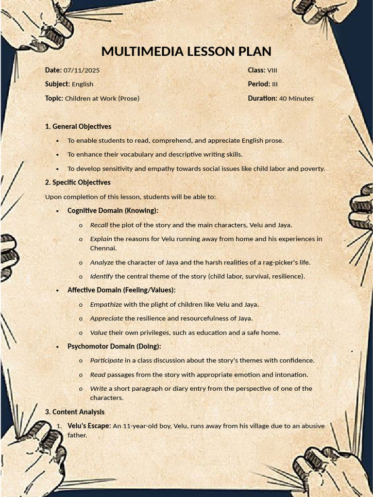 Multimedia Lesson Plan 2 English | PDF | Empathy | Psychology