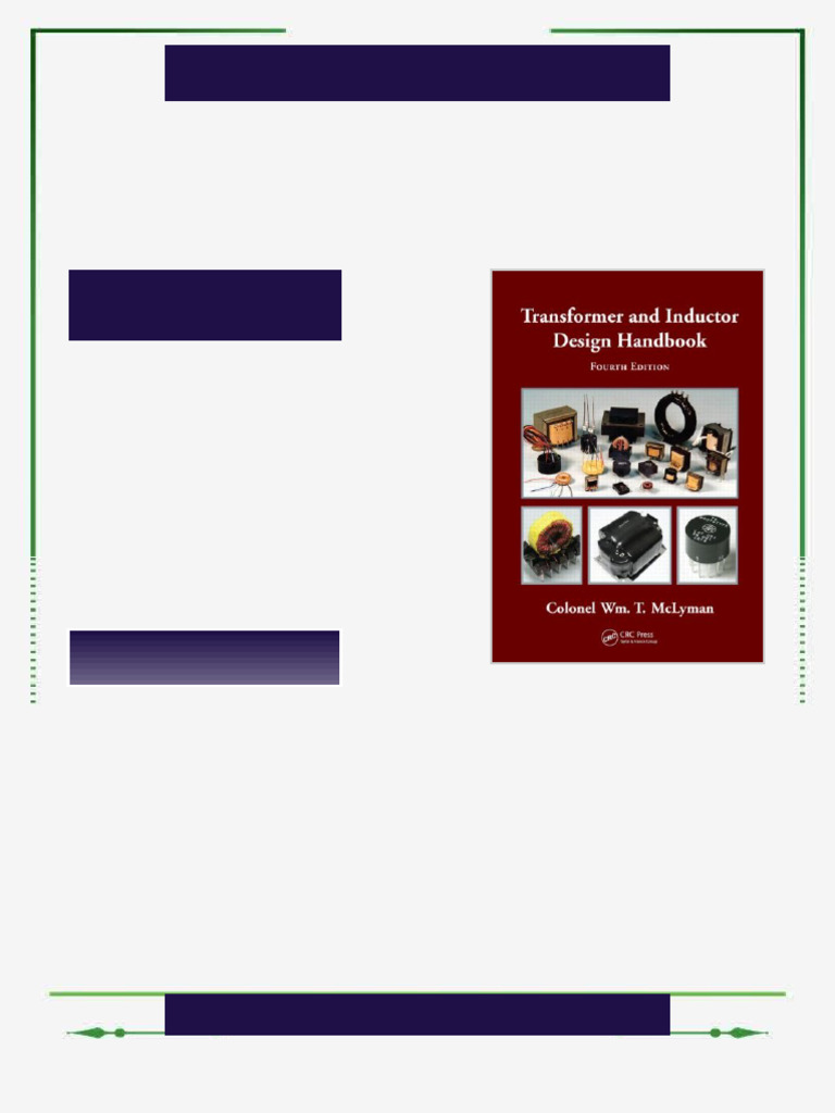 Transformer and Inductor Design Handbook Fourth Edition Colonel Wm. T ...