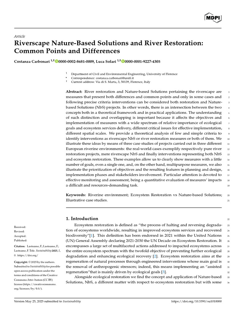 Riverscape NbS vs. River Restoration | PDF | Ecological Restoration ...