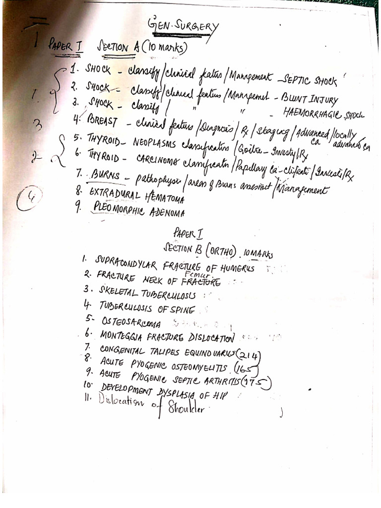 General Surgery Paper 1-1 | PDF