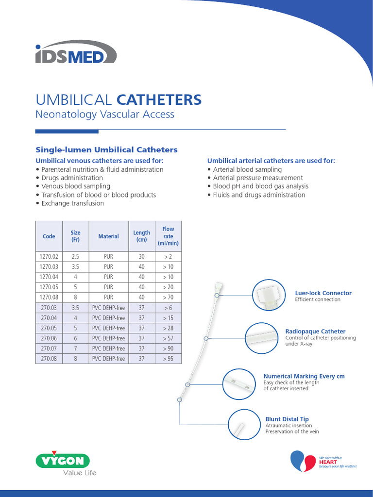 Brochure - VYGON PUR Umbilical Catheter 2.5Fr | PDF | Intravenous ...