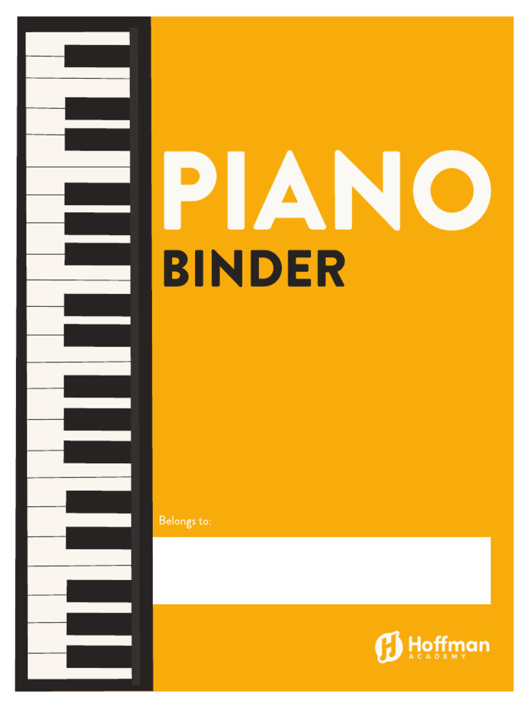 Yellow Piano Music Binder Cover | PDF