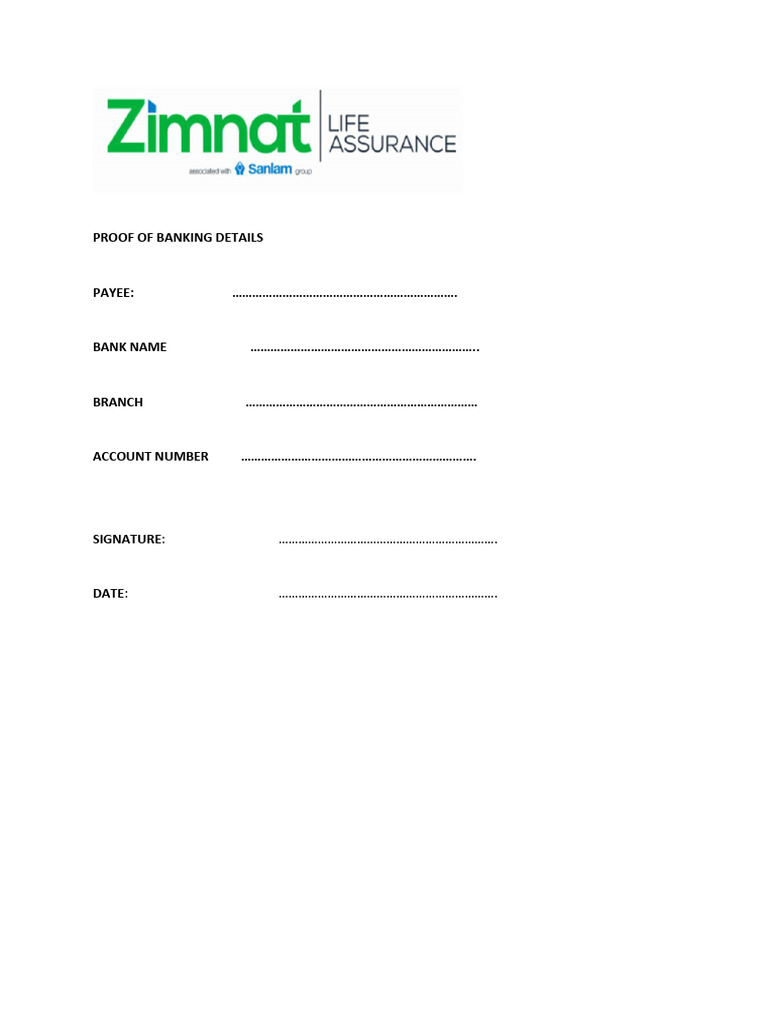 Proof of Banking Details | PDF