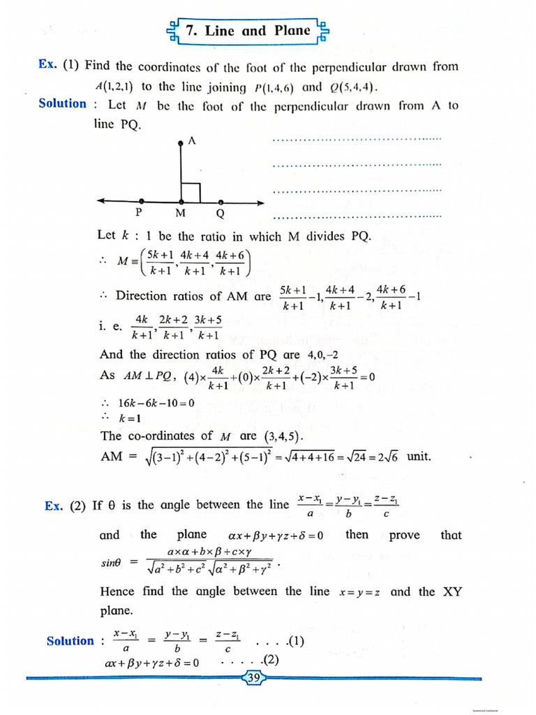 Line and Plane | PDF