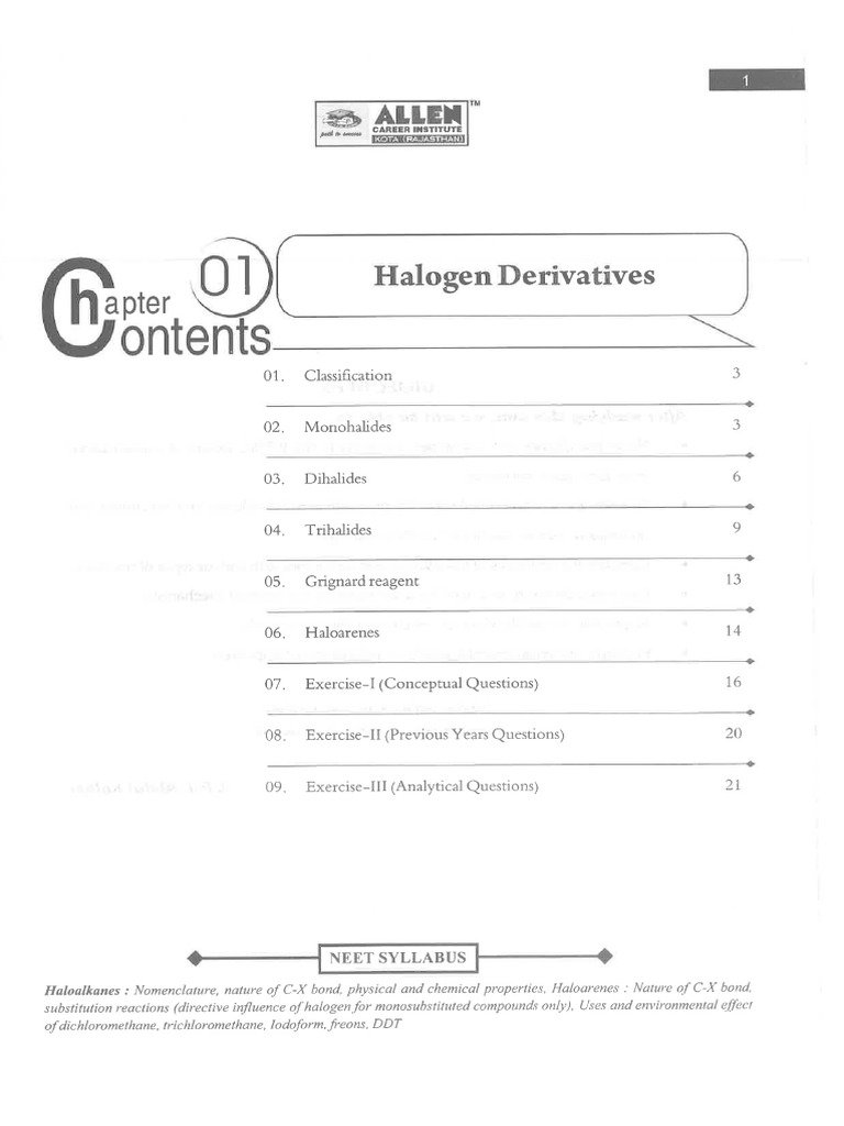 Halogen Derivative | PDF