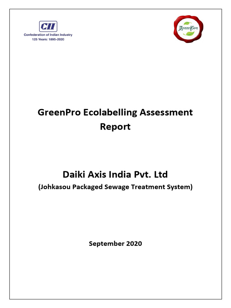GreenPro Certification for Johkasou System | PDF | Sewage Treatment ...