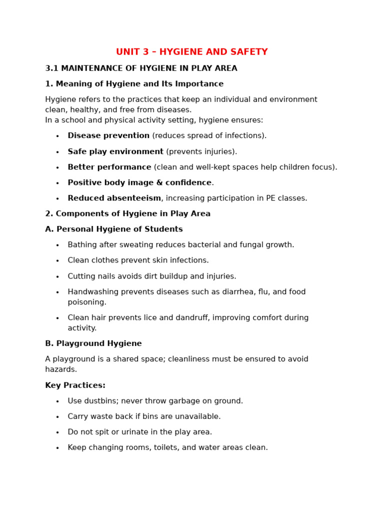 Hygiene, Safety, and First Aid in Schools | PDF | Hygiene | First Aid