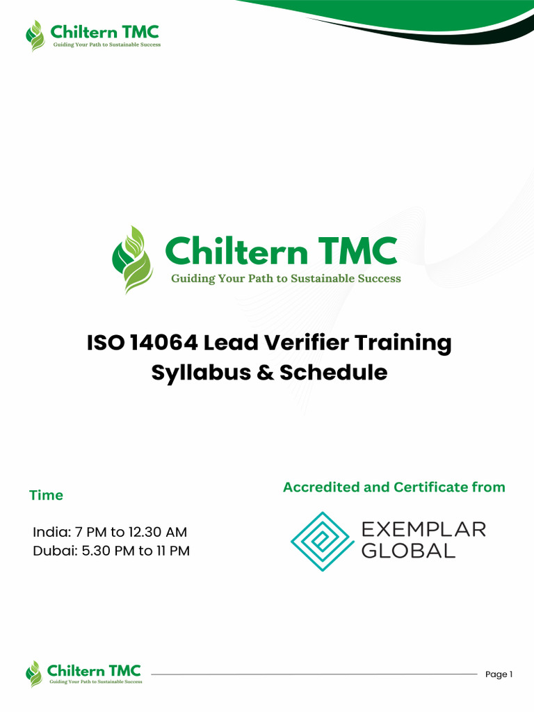 ISO 14064 Syllabus | PDF