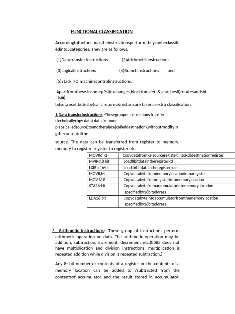 Instruction Classification Overview | PDF | Digital Electronics ...