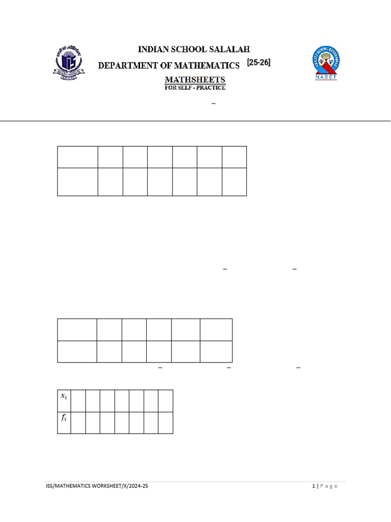 Class 10 Worksheet - Statistics | PDF | Mode (Statistics) | Median