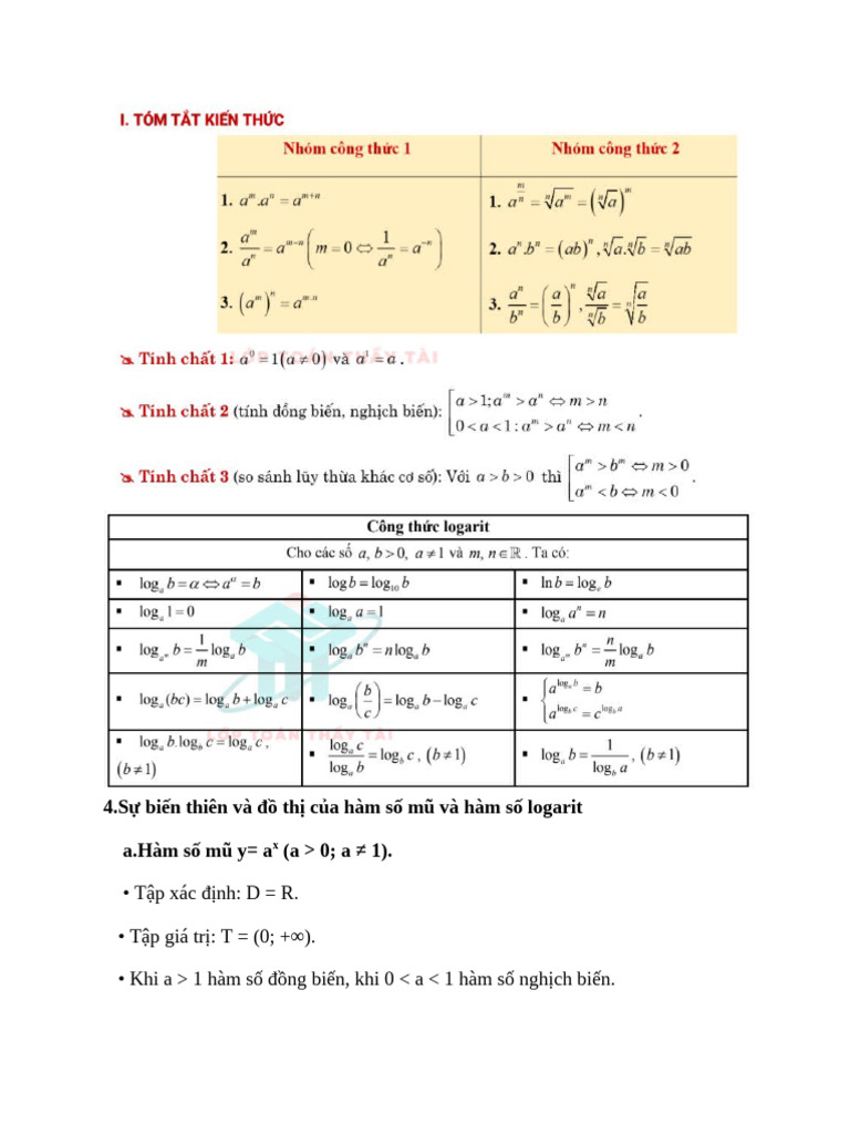 CT Mũ, Logarit | PDF