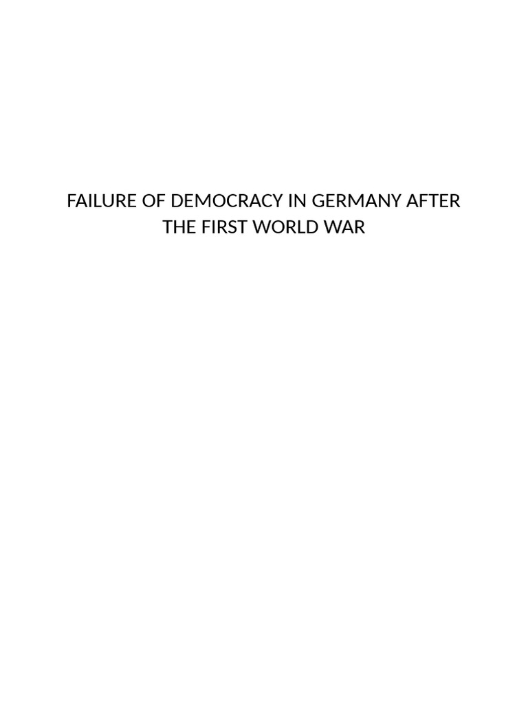 Germany in The Post World War 1 Era | PDF | Weimar Republic | World War ...