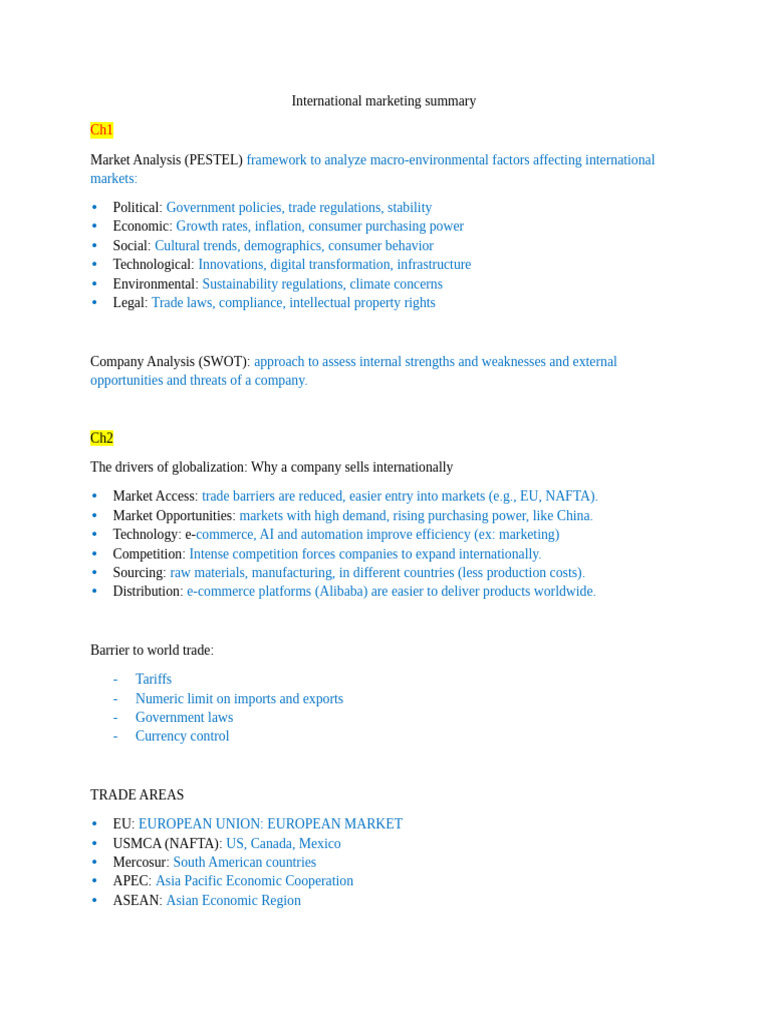 International Marketing Summary | PDF | Brand | Market (Economics)