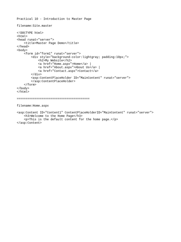 10.introduction To Master Page | PDF