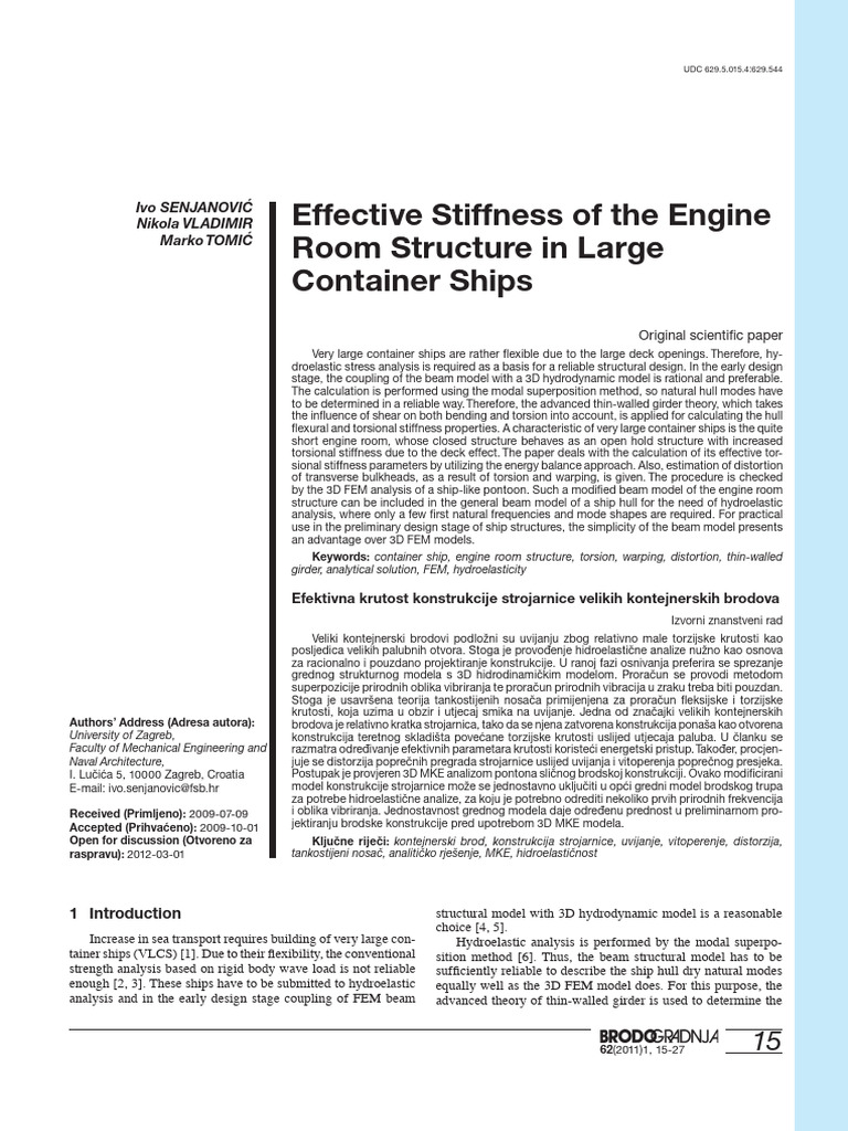 Effective Stiffness in Container Ship Design | PDF | Bending | Beam ...