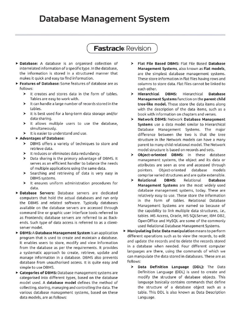 Database Management System Imp Questions | PDF