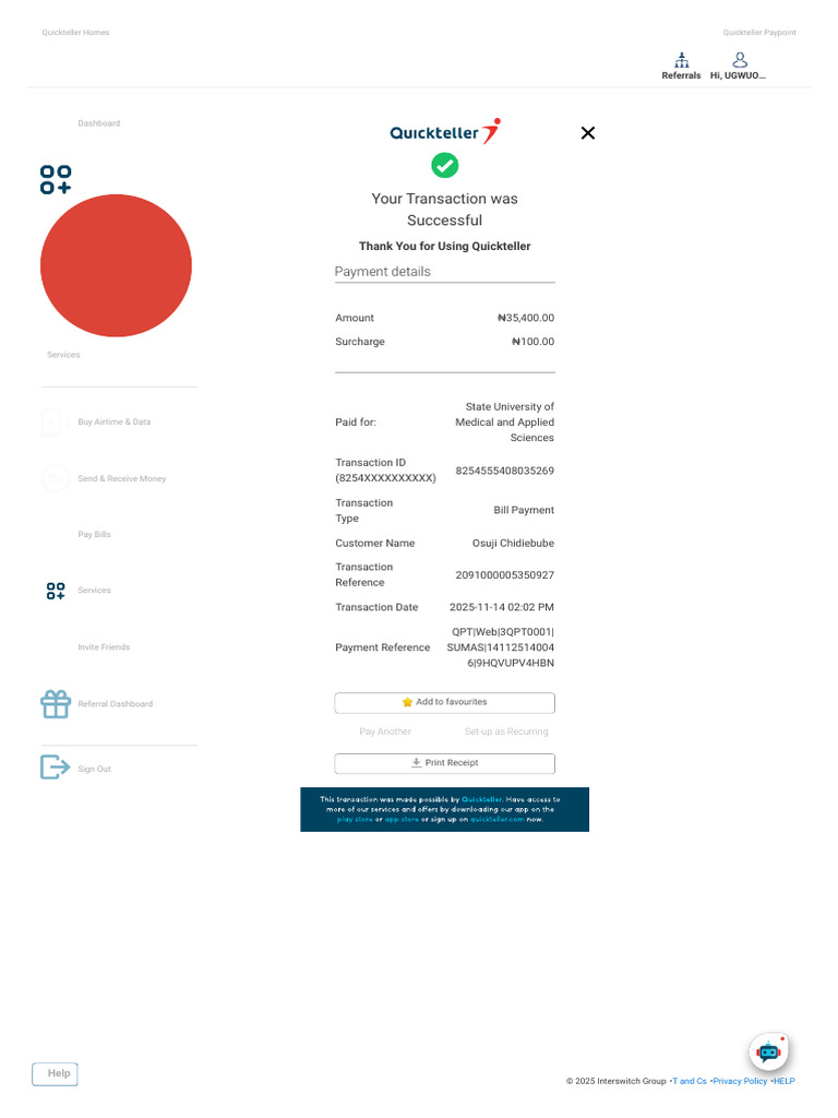 Osuji C Acceptance Fee Receipt | PDF