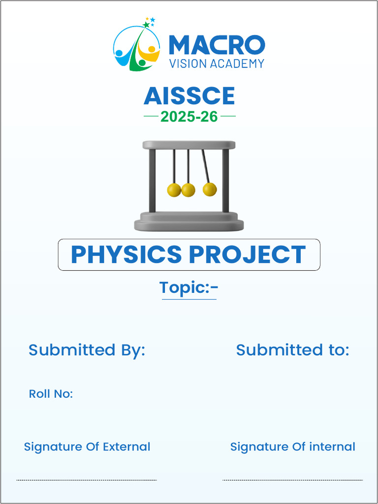 Physics Project Front Page | PDF