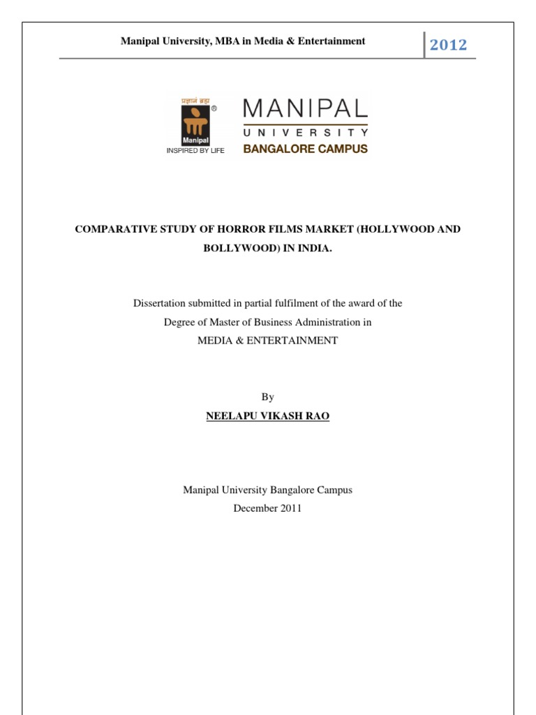 Dissertation Title Page | PDF | Bollywood | Horror Films