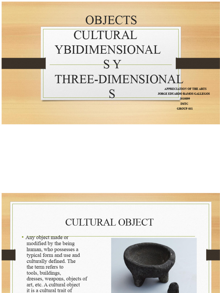 Cultural Objects and Bidimensional and Tridimensional PDF | PDF ...