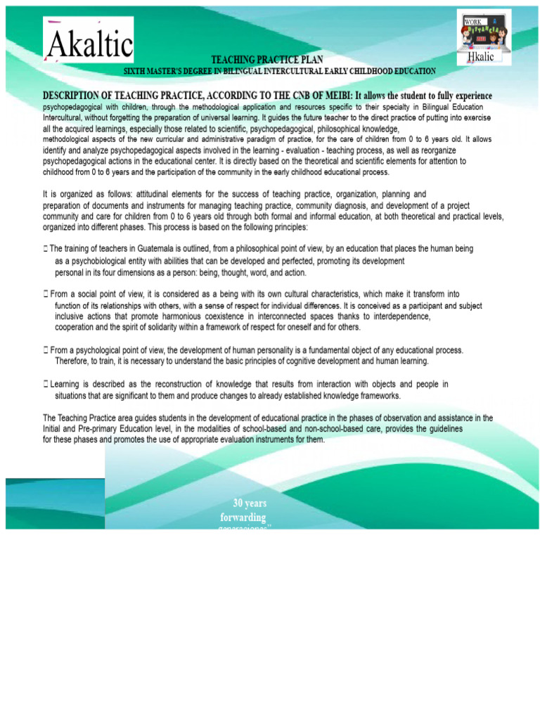 Bilingual Intercultural Teaching Practice Plan | PDF | Teachers ...