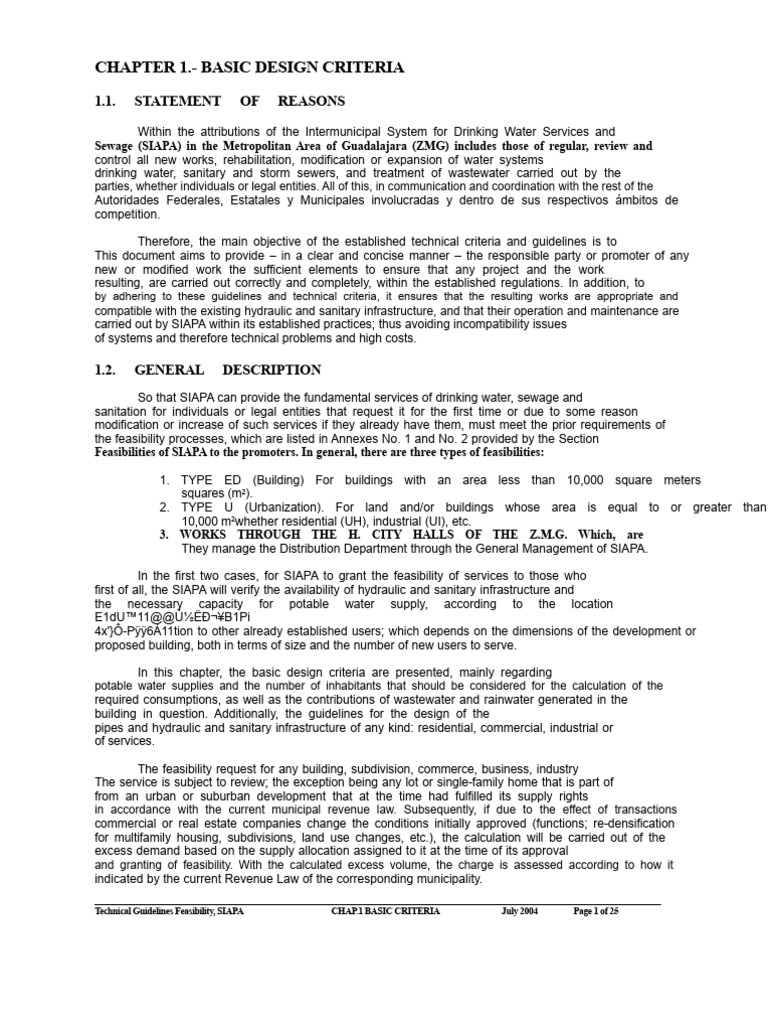 Who Chapter 1 Design Criteria | PDF | Sanitary Sewer | Hydraulic ...