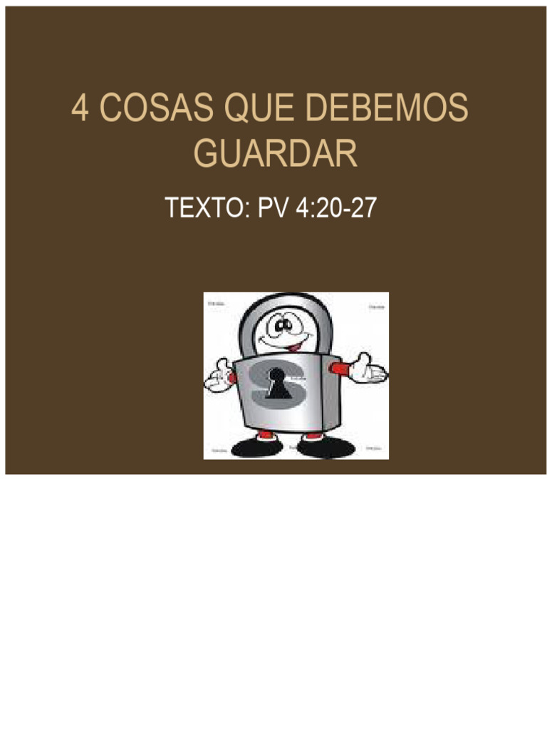 4 Cosas Que Debemos Guardar | PDF | Libros del Antiguo Testamento ...